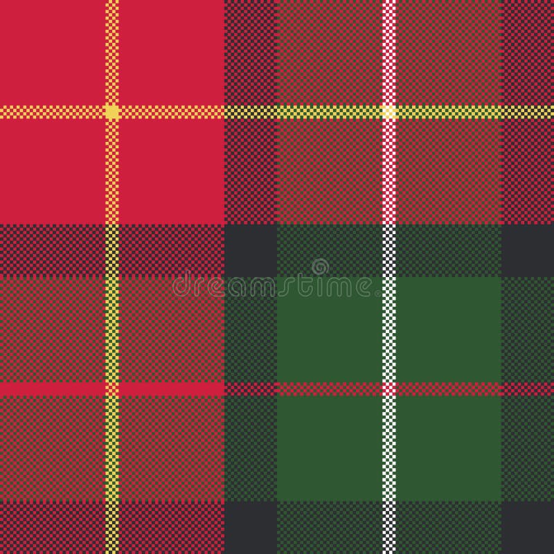 Red Classic Plaid Pixel Texture Seamless Pattern Stock Vector ...