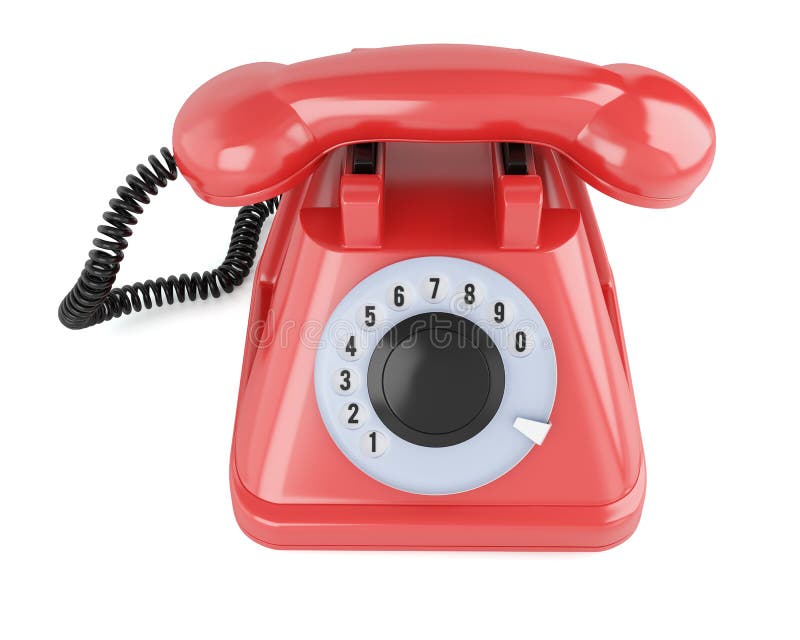 Red classic telephone stock illustration. Illustration of connection ...