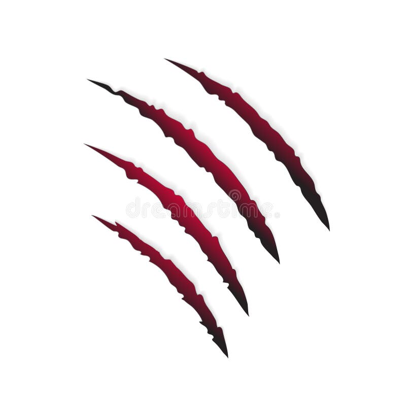 Red Claw Scratching Wild Animal. Vector Stock Vector - Illustration of ...