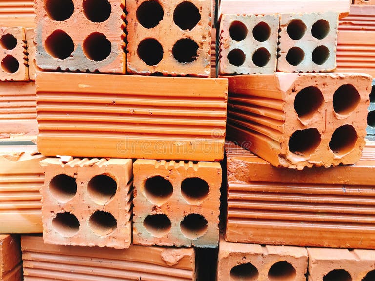 Red clay bricks stock image. Image of house, cross, stone - 85593093