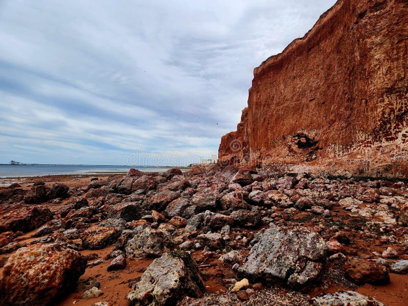 Red Clay Cliffs at Ardrossan, Yorke Peninsula Stock Image - Image of ...