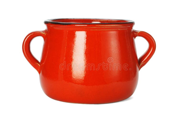 Red clay pot stock image. Image of simple, kitchenware - 18550321