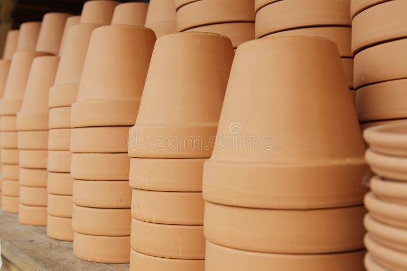 Red clay pots stock photo. Image of pottery, texture - 31651842