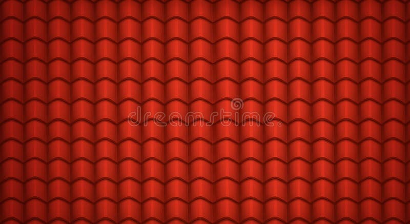 Red Clay Roof Tiles are Arranged in a Repeating Wave Pattern. Each Tile ...