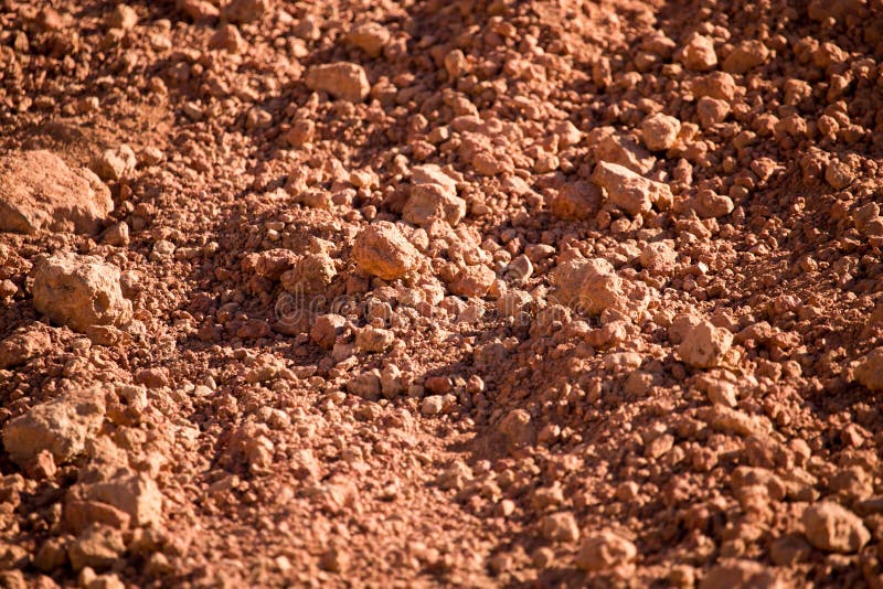 Red Clay Soil on Nature As a Background Stock Photo - Image of pebble ...