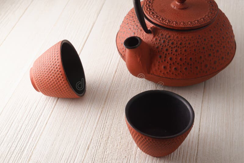 Red clay tea pot set stock image. Image of black, china - 260120363