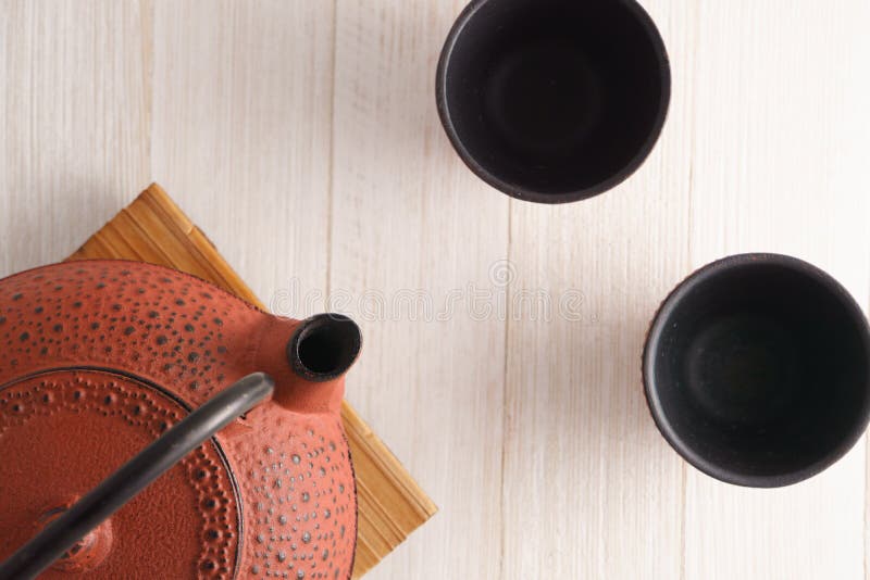 Red clay tea pot set stock image. Image of brown, kettle - 260120397
