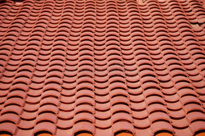 Red Clay Tiles Roof Pattern Stock Image - Image of close, repeat: 25882231