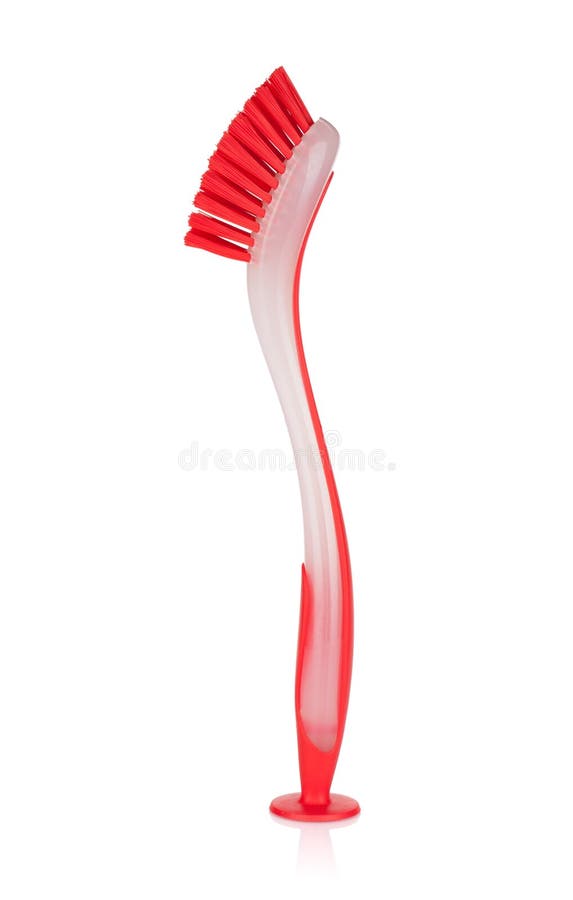 Red cleaning brush stock image. Image of color, single - 27998957