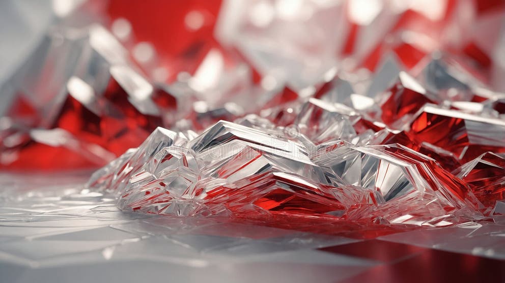Red and Clear Crystals with Sharp Facets Stock Illustration ...