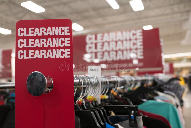Clearance Sale Sign in Store Stock Image - Image of advertisement ...