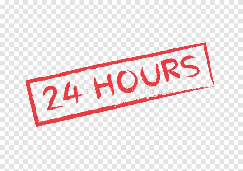 Red Clearly 24 Hours Word in Red Square Frame Isolated on Transparency ...