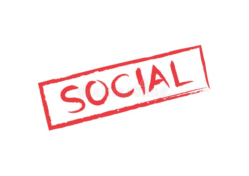 Red Clearly Social Word in Red Square Frame Isolated on Transparency ...