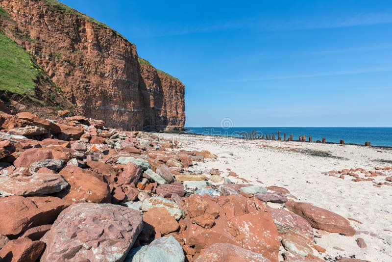 Red Cliffs and Beach at German Island Helgoland Stock Image - Image of ...