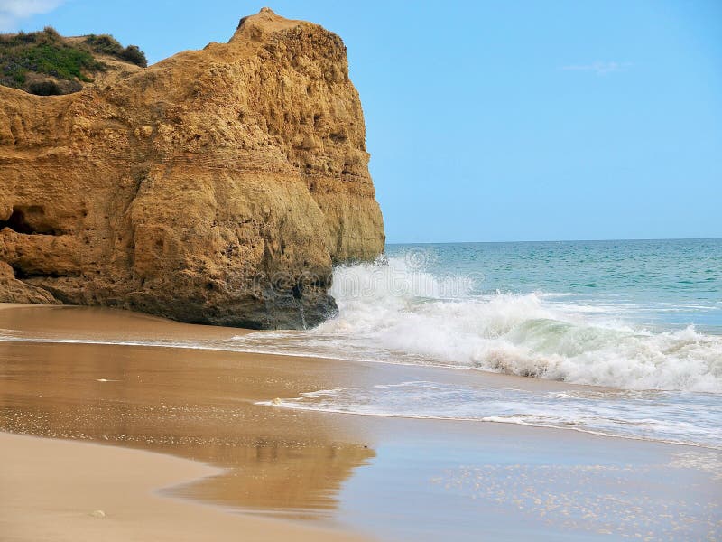Red Cliffs at a Beautiful Algarve Beach in Portugal Stock Image - Image ...