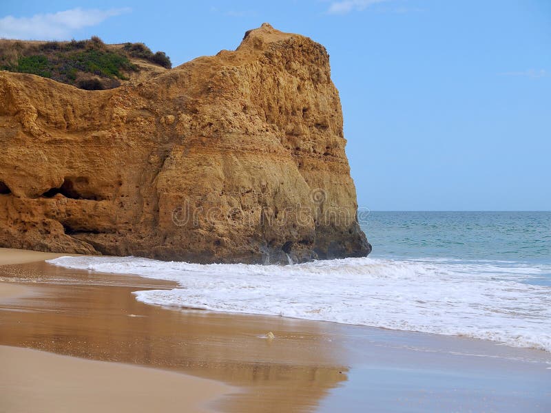 Red Cliffs at a Beautiful Algarve Beach in Portugal Stock Image - Image ...