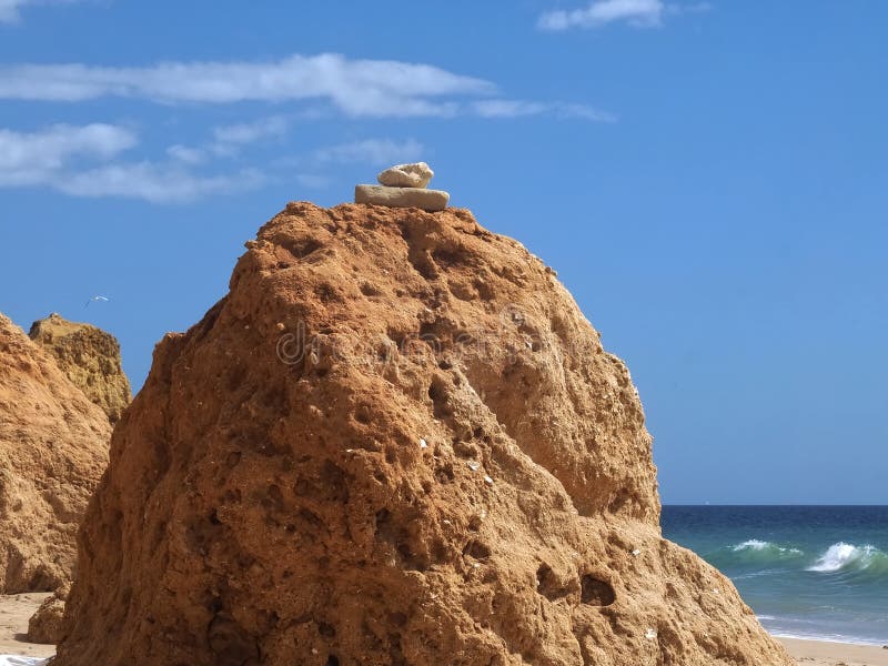 Red Cliffs at a Beautiful Algarve Beach in Portugal Stock Photo - Image ...