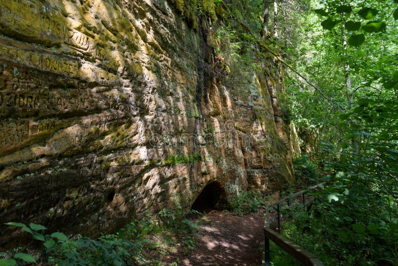 Red Cliffs in Cesis, Latvia Stock Image - Image of cave, latvia: 286182407
