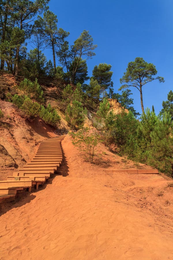 Red Cliffs in Roussillon (Les Ocres) Stock Image - Image of outdoor ...