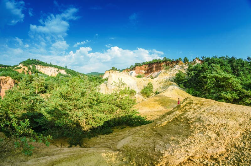 Red Cliffs in Roussillon, Provence, France Stock Image - Image of ...