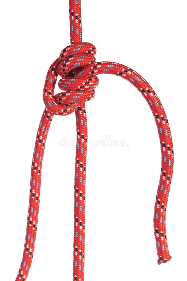 A Red Climbing Rope Knotted Stock Photo - Image of fasten, ropes: 290889056