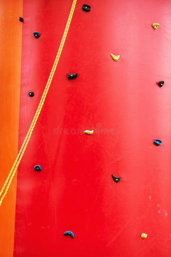Red Climbing Wall, Leisure Activity Stock Image - Image of extreme ...