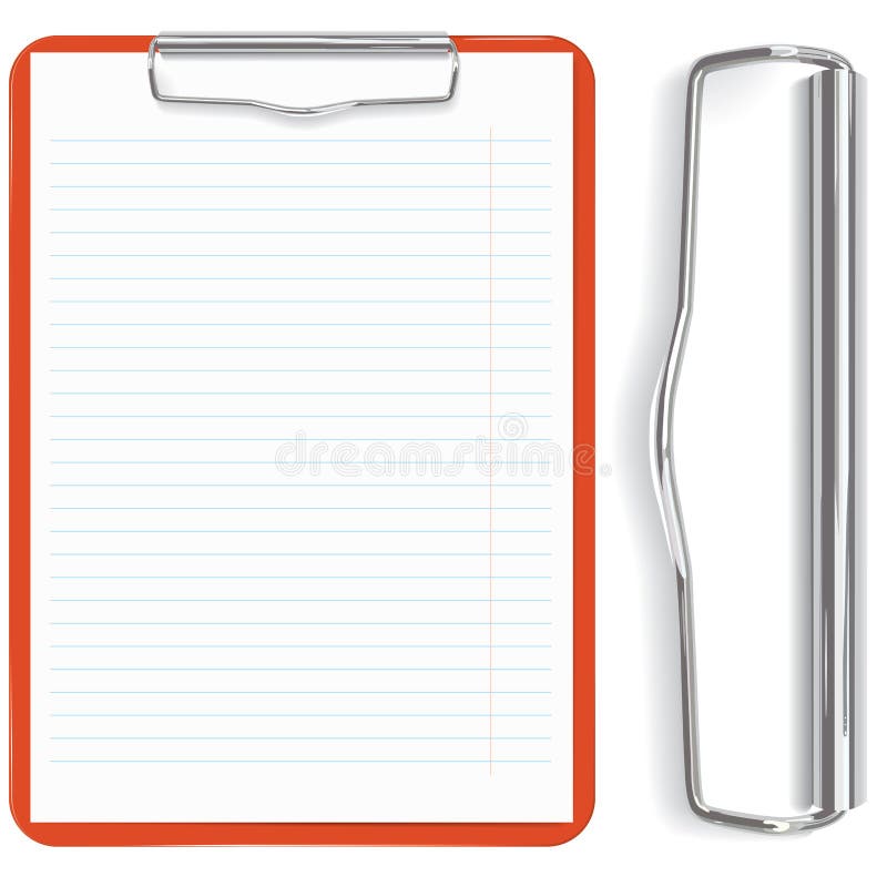 Red Clipboard and Paper Sheet Stock Vector - Illustration of bulletin ...