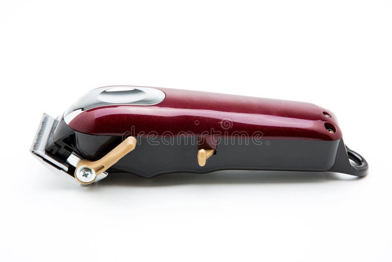Red Clippers for Cutting Hair on a White Background Stock Photo - Image ...