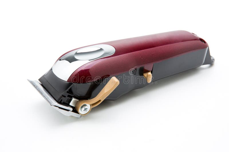 Red Clippers for Cutting Hair on a White Background Stock Photo - Image ...