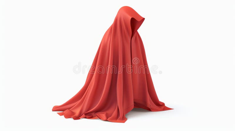 The Red Cloak. a Realistic 3D Modern Illustration Stock Illustration ...