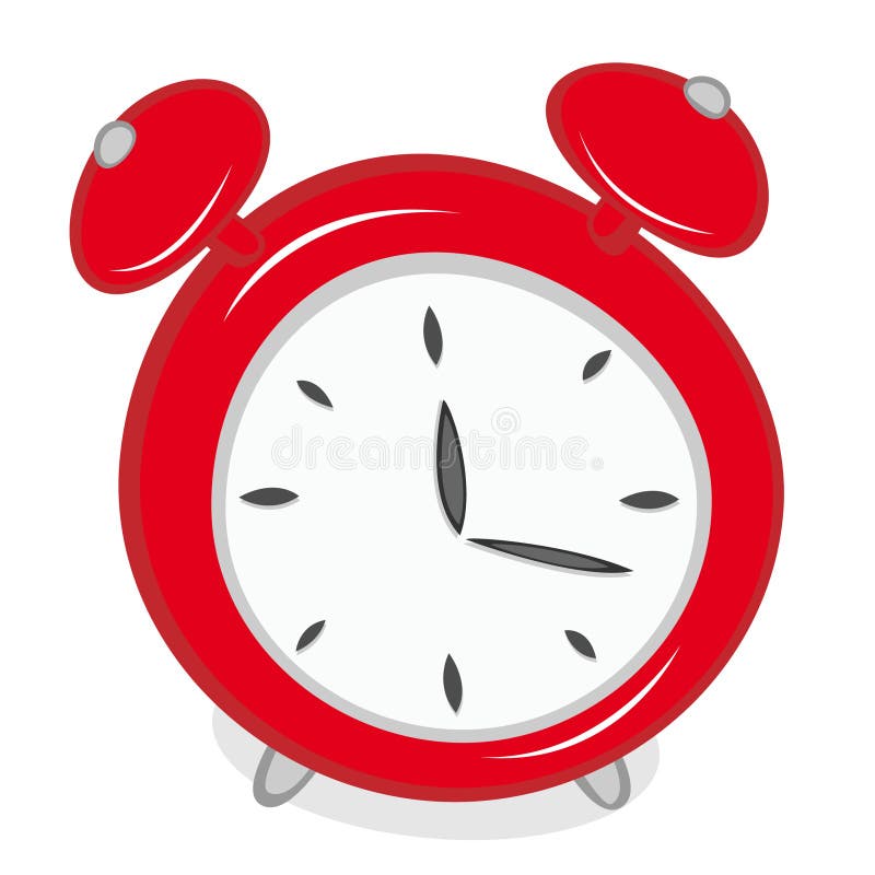Red clock stock vector. Illustration of retro, alarm - 10097880