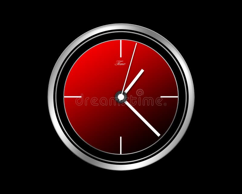 Red clock stock illustration. Illustration of black, icon - 11051565