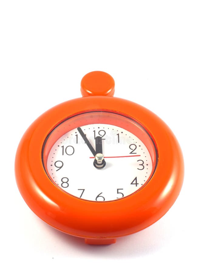 Red clock stock photo. Image of classic, second, hour - 12642996