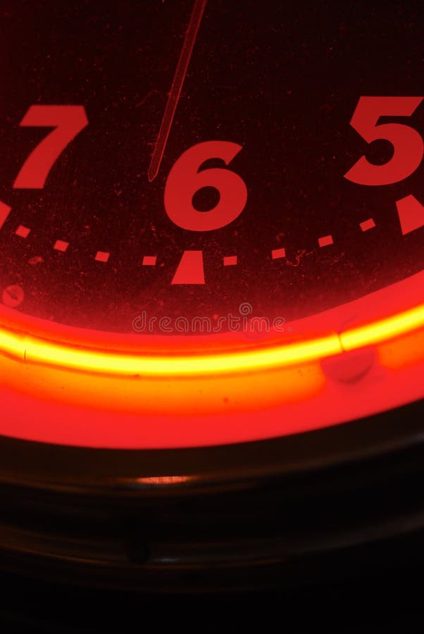 Red Clock stock photo. Image of seven, five, clock, second - 20047584