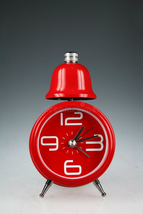 Red clock stock image. Image of bells, number, reminder - 7160597