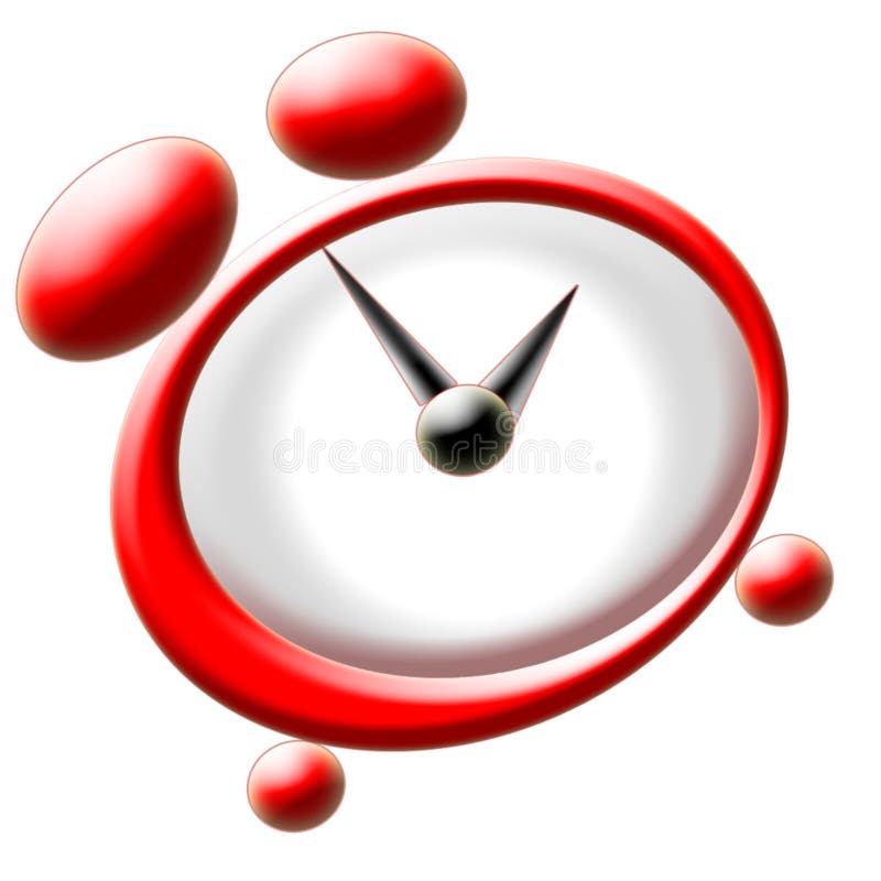 Red clock stock illustration. Illustration of morning, noon - 86039