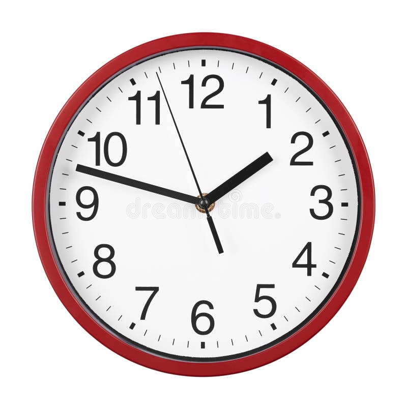 Red clock stock photo. Image of clock, midday, number - 73656942