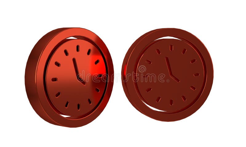 Red Clock Icon Isolated on Transparent Background. Time Symbol Stock ...
