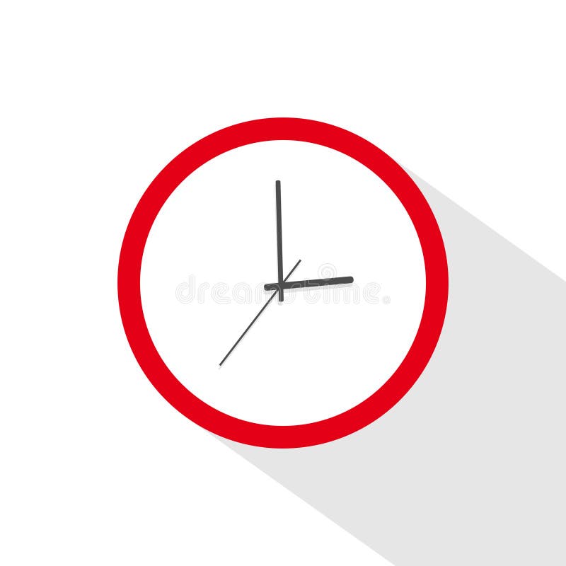 Red Clock Icon. Time Icon Vector Stock Illustration - Illustration of ...