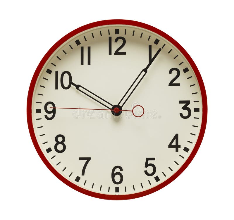 Red Clock stock photo. Image of home, hand, office, hour - 84010986