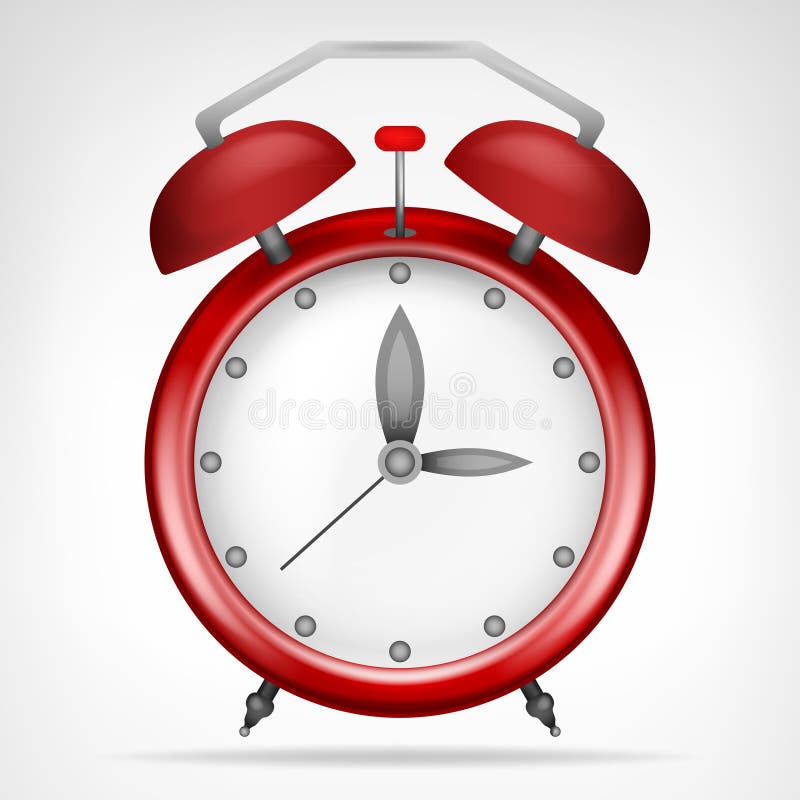 Red Clock with Running Time Object Stock Vector - Illustration of awake ...