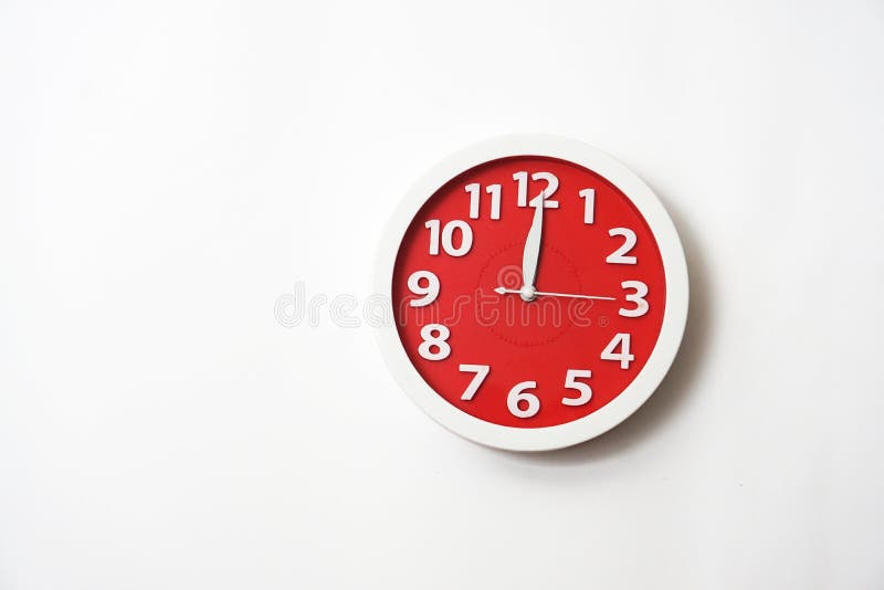 The Red Clock Shows 9 O Clock. Stock Image - Image of pointer, deadline ...