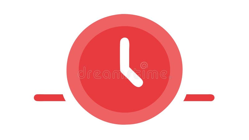 Red Clock Time Icon, Representing Deadlines or Schedule , Vector Design ...