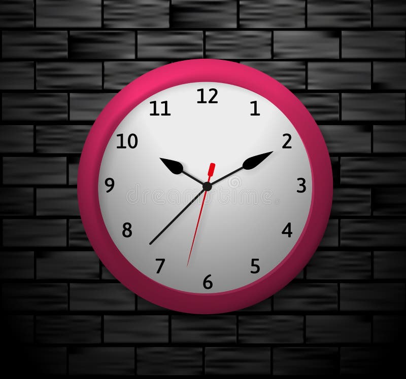 Red Clock Vector Illustration. Stock Vector - Illustration of circle ...