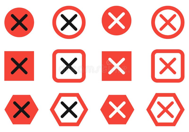 Red Close Icon. Vector Isolated Set, Delete Symbol Stock Vector ...