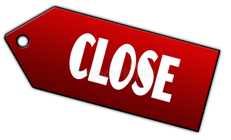 Red CLOSE label. stock illustration. Illustration of alert - 102991138