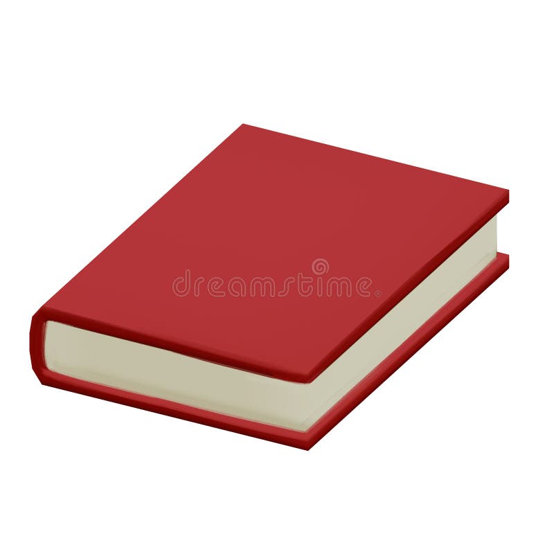 Red Closed Book Isolated Cartoon Graphic Template 3d Isometric Render ...