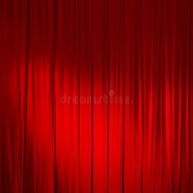 Red Closed Curtain with Light Spots in a Theater Stock Image - Image of ...