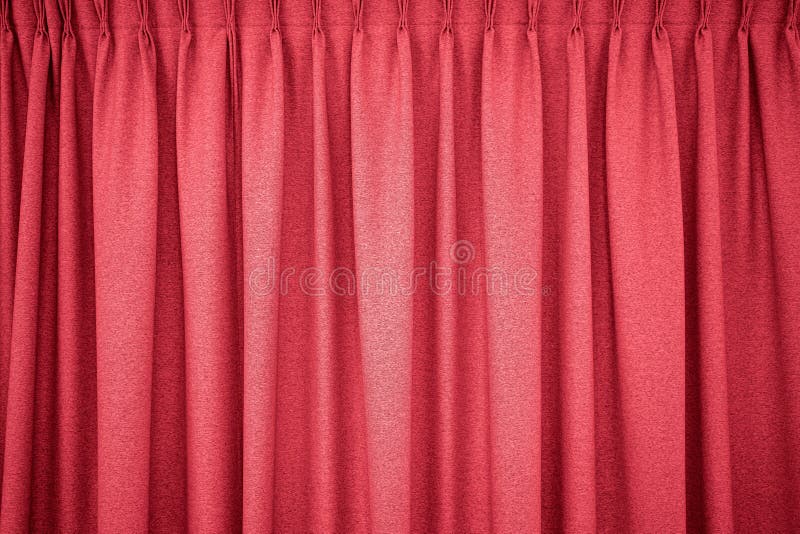 Closed Red Curtain Background Spotlight Beam Illuminated. Theatrical ...