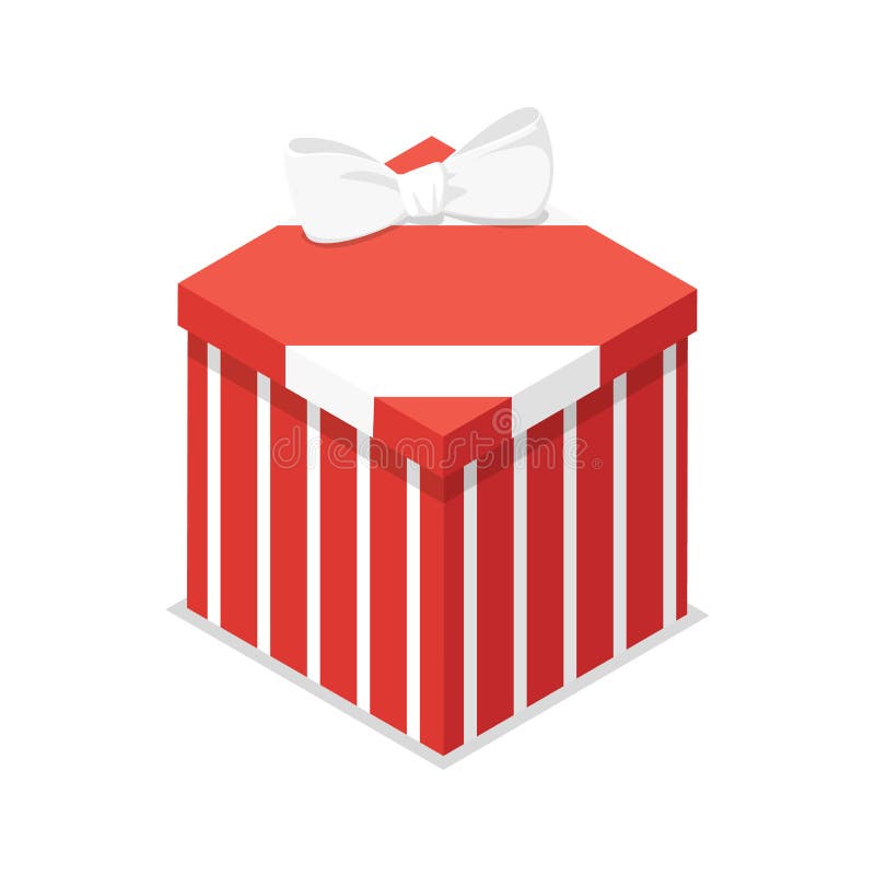 Red Closed Gift Box Isometric 3D Icon Stock Vector - Illustration of ...